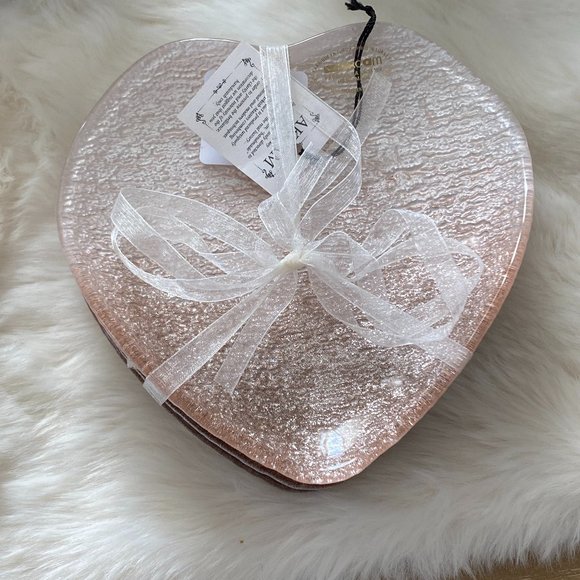 akcam | Dining | Akcam Turkish Glass Pink White Ombre Sparkling Heart ...